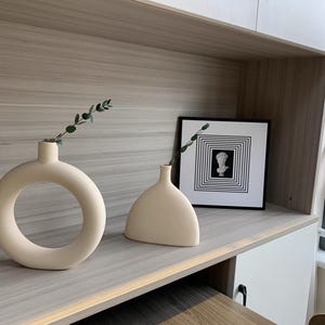 Modern Donut Vase Fan Shape Ceramic Vase for Living Room Home Décor - Etsy