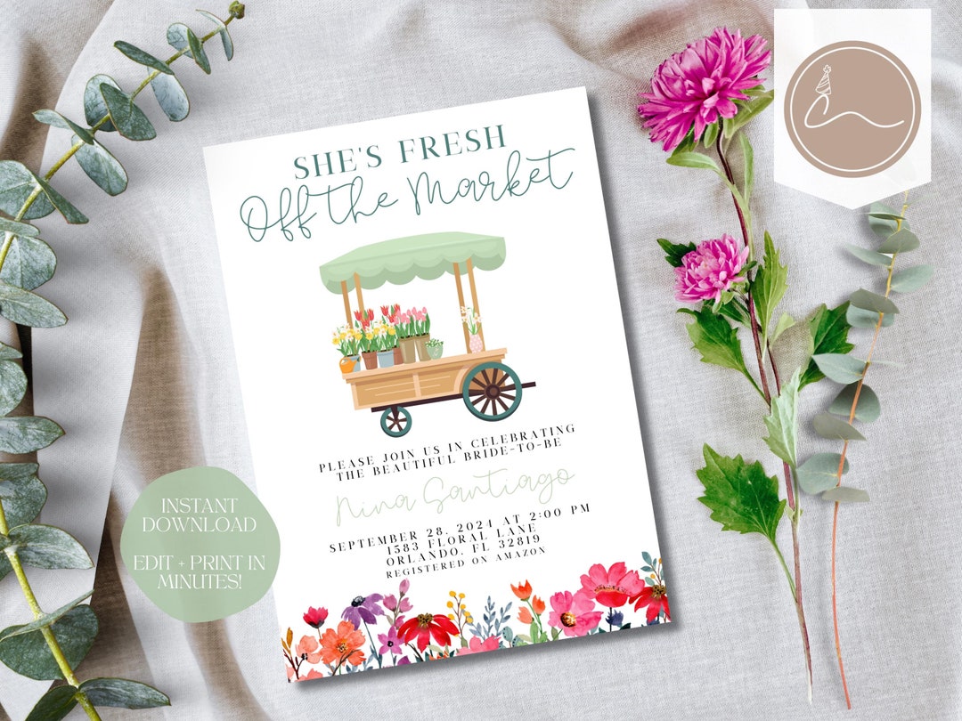 Fresh off the Market Bridal Shower Invitation, Farmer's Market Bridal ...