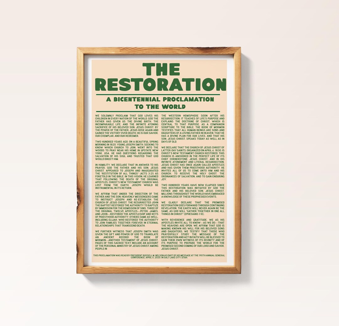 The Restoration Proclamation |colorful|lds| - Etsy
