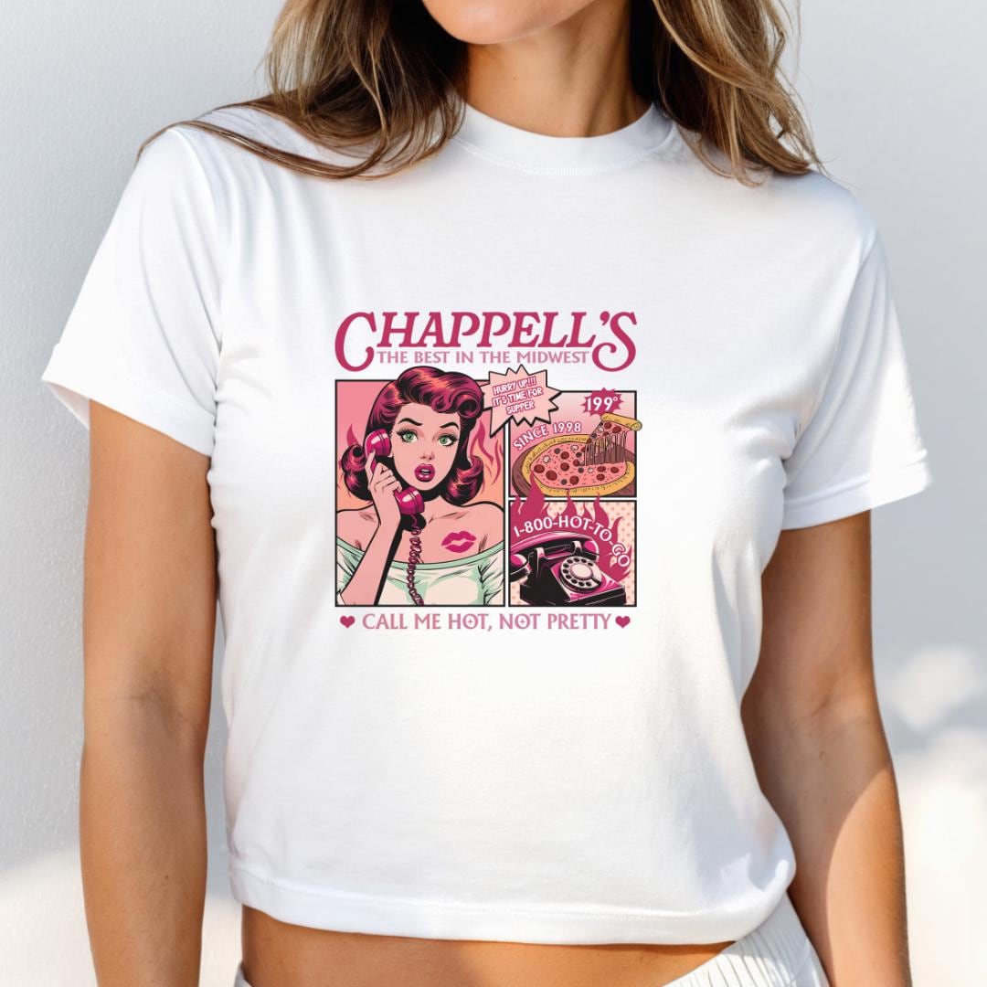 Chappell Roan Baby Tee - Chappells Pizza Tee - Pink Pony Club ...