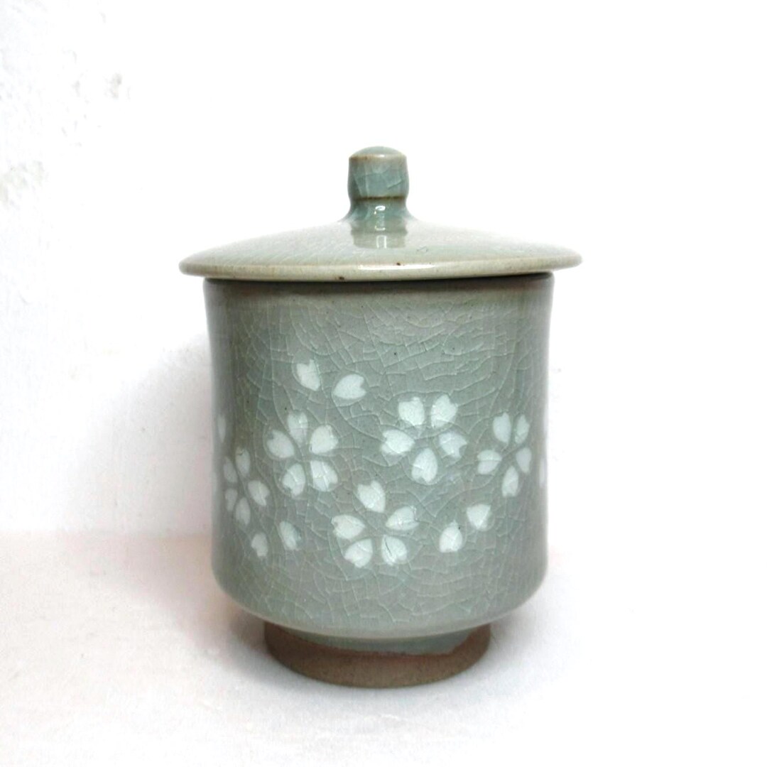 Kouuda Ware, Cherry Blossom Inlay Decoration Yunomi Cup With Lid. 160ml ...