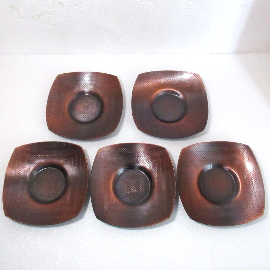 Copper Crafts, Set of 5 geometric Pattern Chataku Sencha Teacup Saucers ...