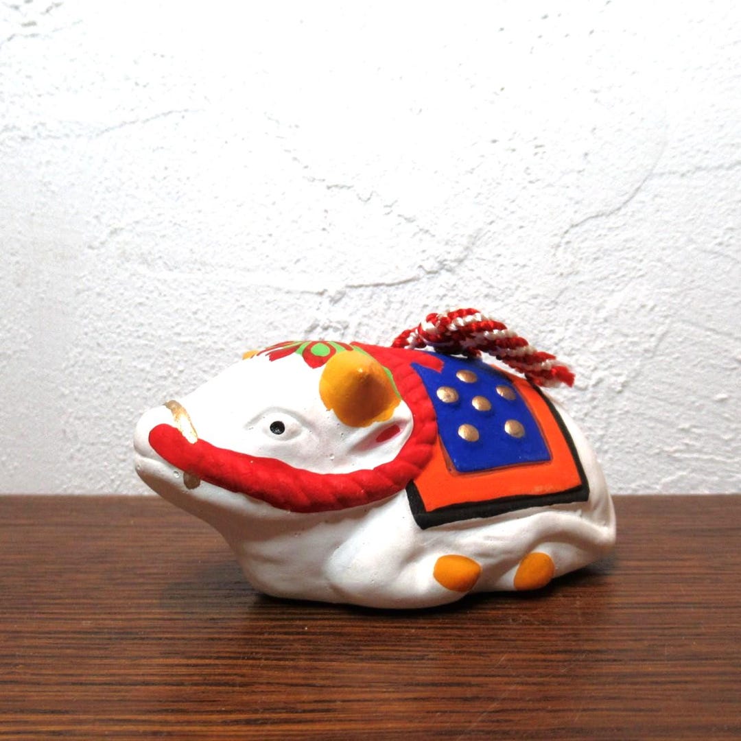 Kyoto Kitano Tenmangu Shrine Lucky Bell, Earthenware ``ox'' Dorei Bell ...