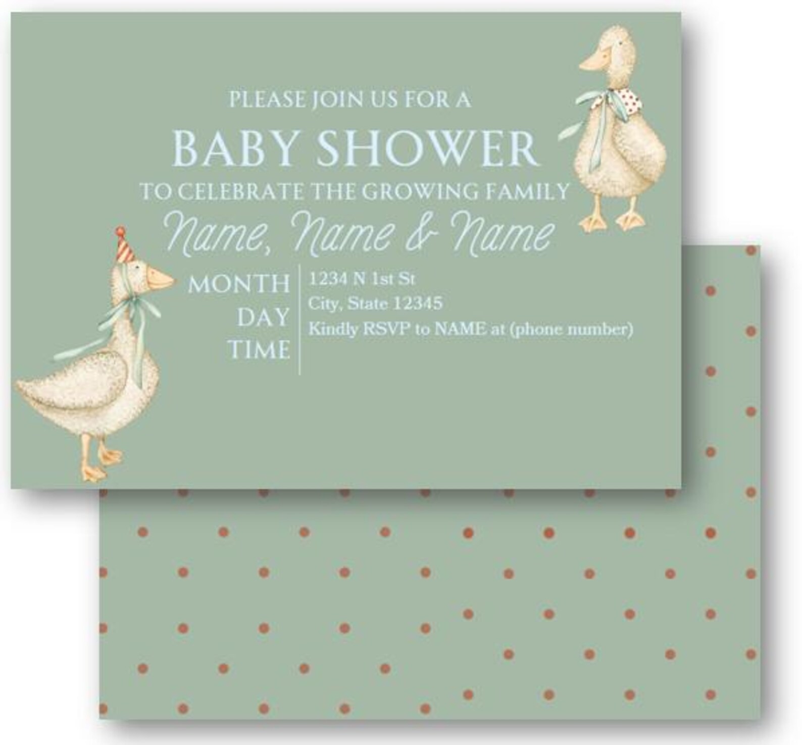Duck Print Baby Shower Invitation - Etsy