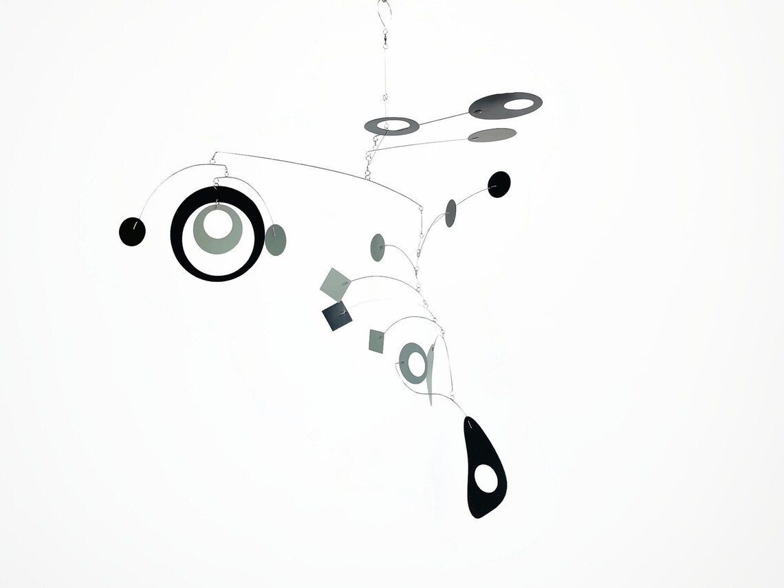 Hanging Mobile Art in Space Style Kinetic Sculpture Mid Century Modern ...