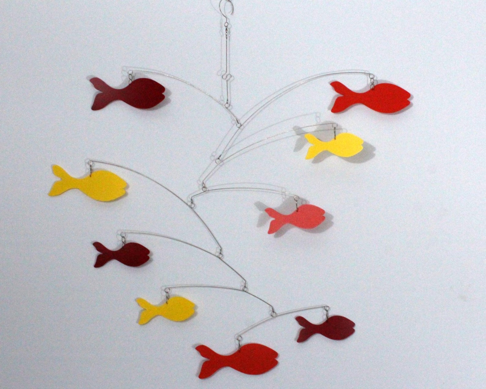 Fish Mobile Kinetic Art With Red Fish Skysetter Fish Style - Etsy