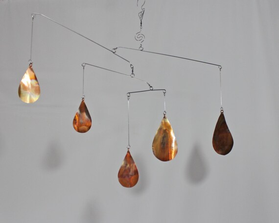 Items similar to Mobile for Small Spaces - Copper Rain Drop - US ...