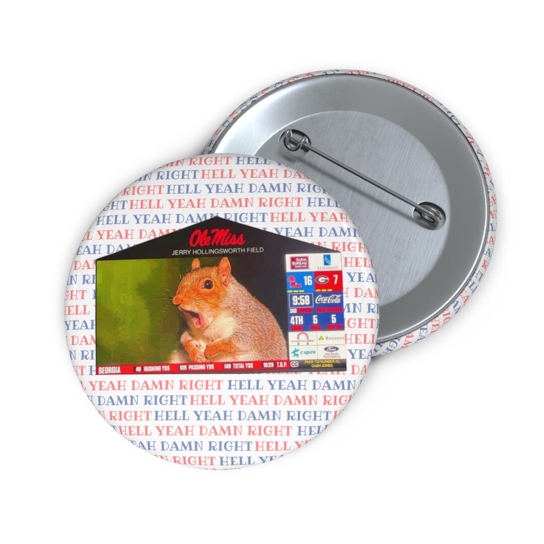 Game Day Spirit - Ole Miss Squirrel Pin Button - Etsy