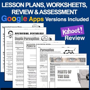Sensation and Perception Unit: PPT, Worksheets, Guided Notes, Kahoot ...