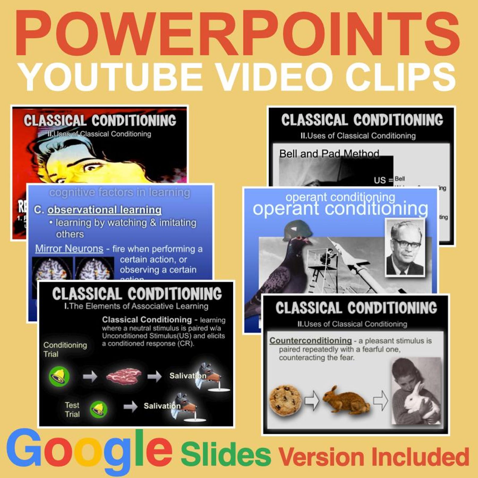 Psychology: Learning Powerpoint / Google Slides + Video Clips & Guided ...