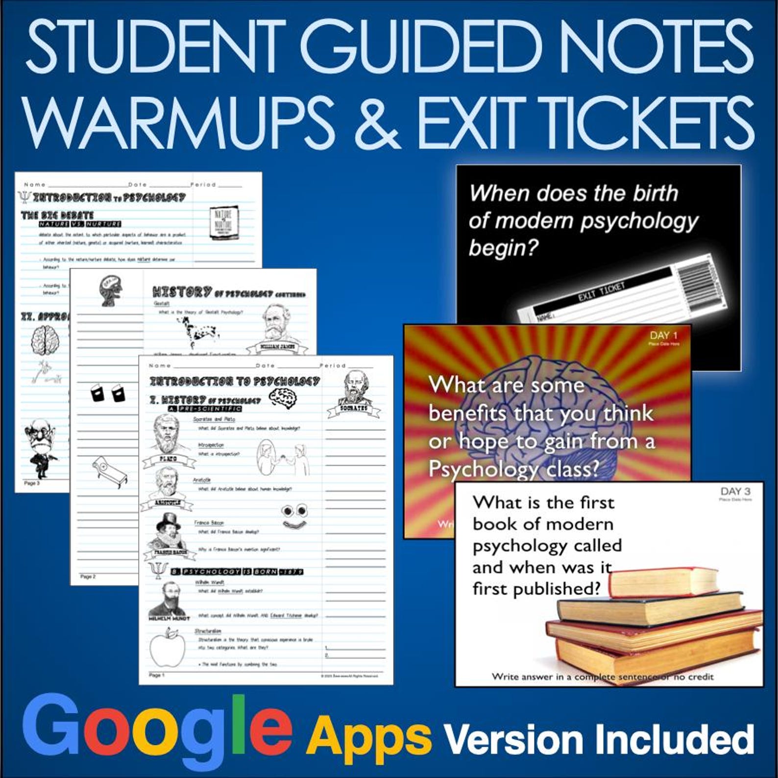 Introduction to Psychology Unit Ppts, Guided Notes, Worksheets, Kahoot ...