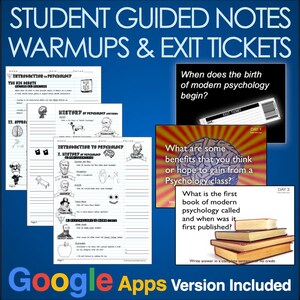 Introduction to Psychology Unit Ppts, Guided Notes, Worksheets, Kahoot ...