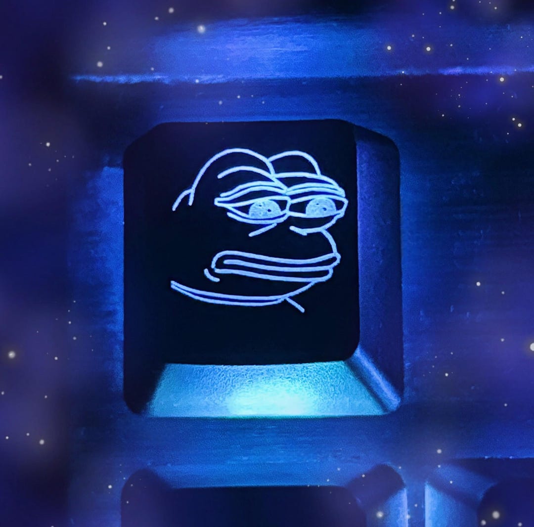 Pepe Meme Gaming Keycap Artisan RGB Led Shine Through Mechanical ...