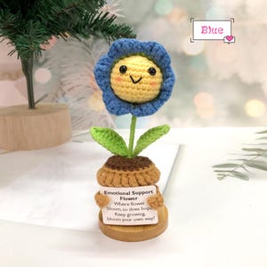 Cute Crochet Smiling Flower Plant,emotional Support,mental Health Gifts ...