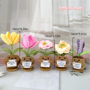 Crochet Opening Tulips/corn Poppy/lavender,crochet Flower Pot Plant,emotional Support,mental ...