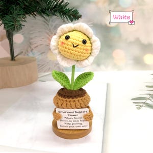 Cute Crochet Smiling Flower Plant,emotional Support,mental Health Gifts ...