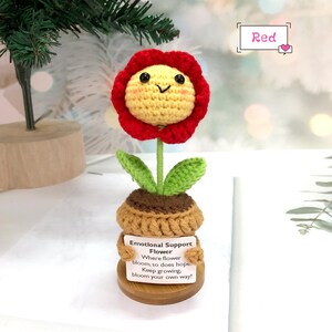 Cute Crochet Smiling Flower Plant,emotional Support,mental Health Gifts ...
