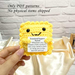 PDF Instant Download, Crochet Ravioli Pattern, Multilingual PDF, Crochet Food, Emotional Support ...