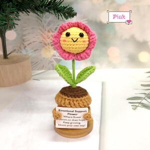 Cute Crochet Smiling Flower Plant,emotional Support,mental Health Gifts ...