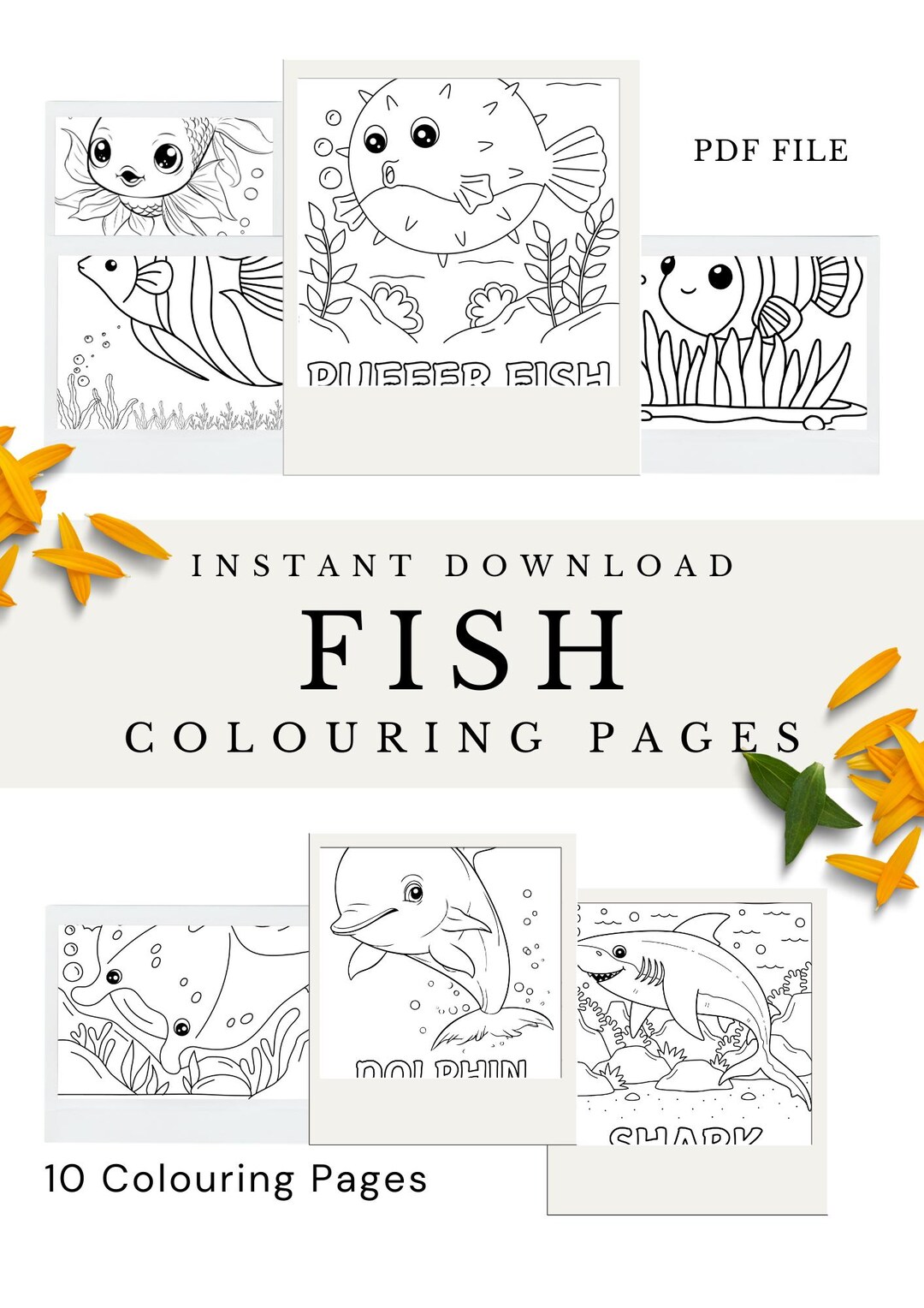 Fish Coloring Pages: 10 Fun and Educational Activity Sheets for Kids ...