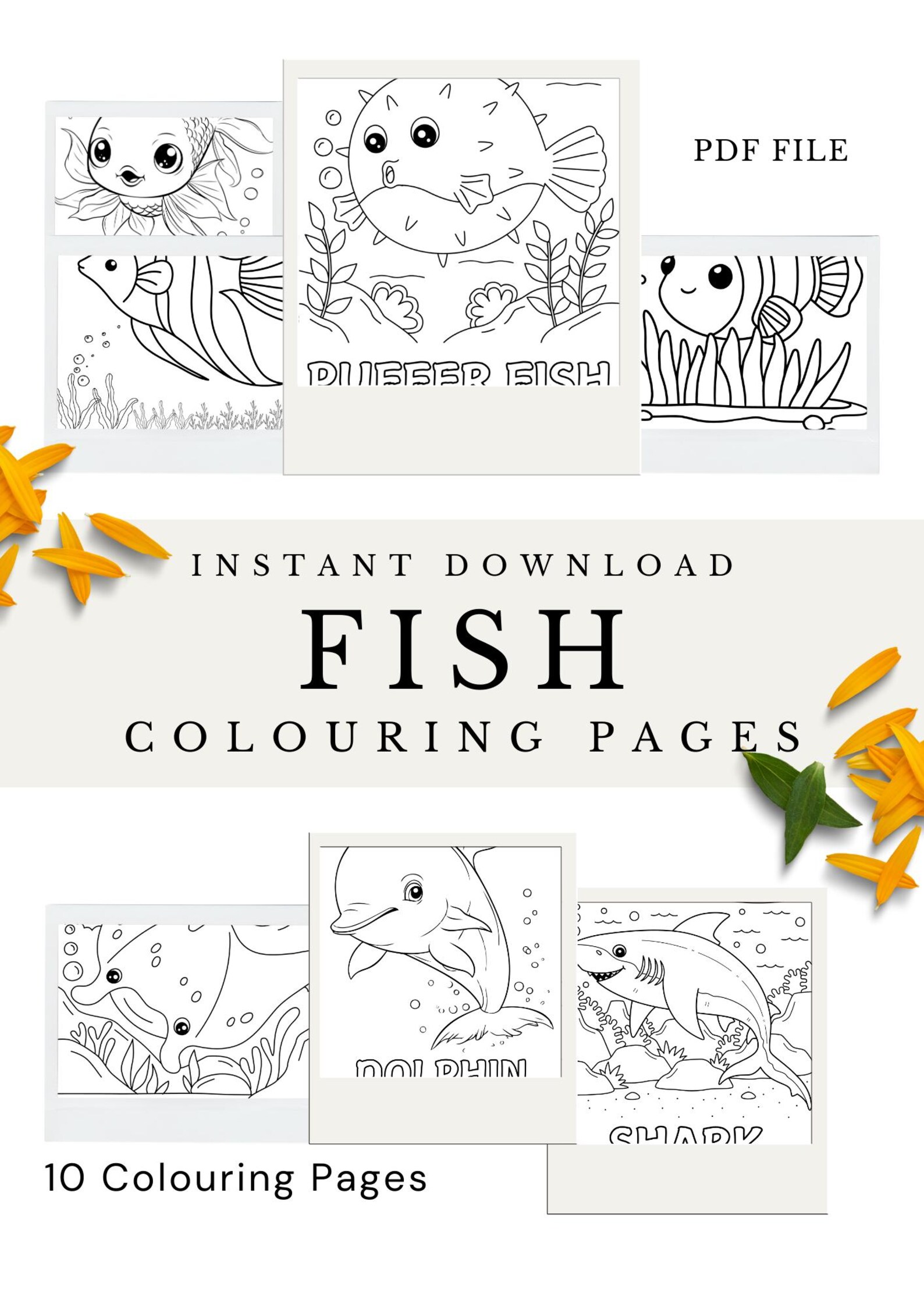 Fish Coloring Pages: 10 Fun and Educational Activity Sheets for Kids ...
