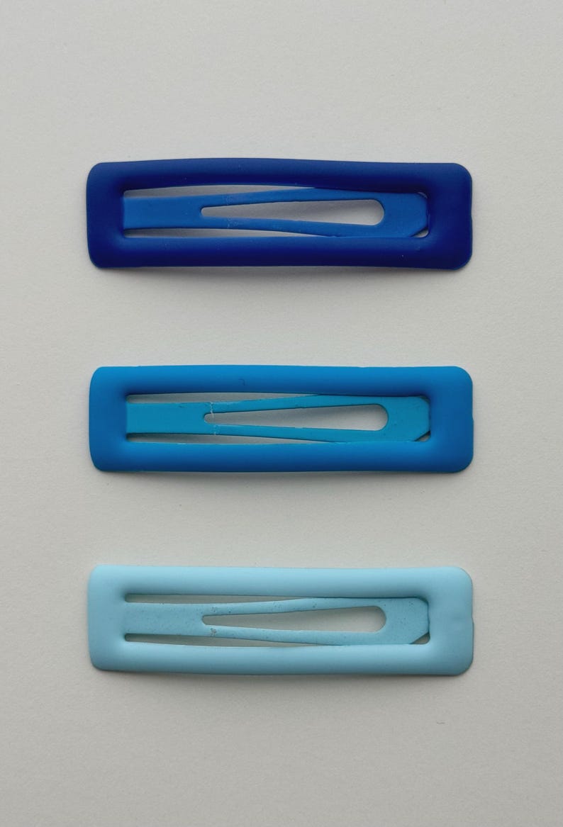 Y2K Matte Blue Hair Clip Set- 15 Pieces of Five Different Shapes Hair ...