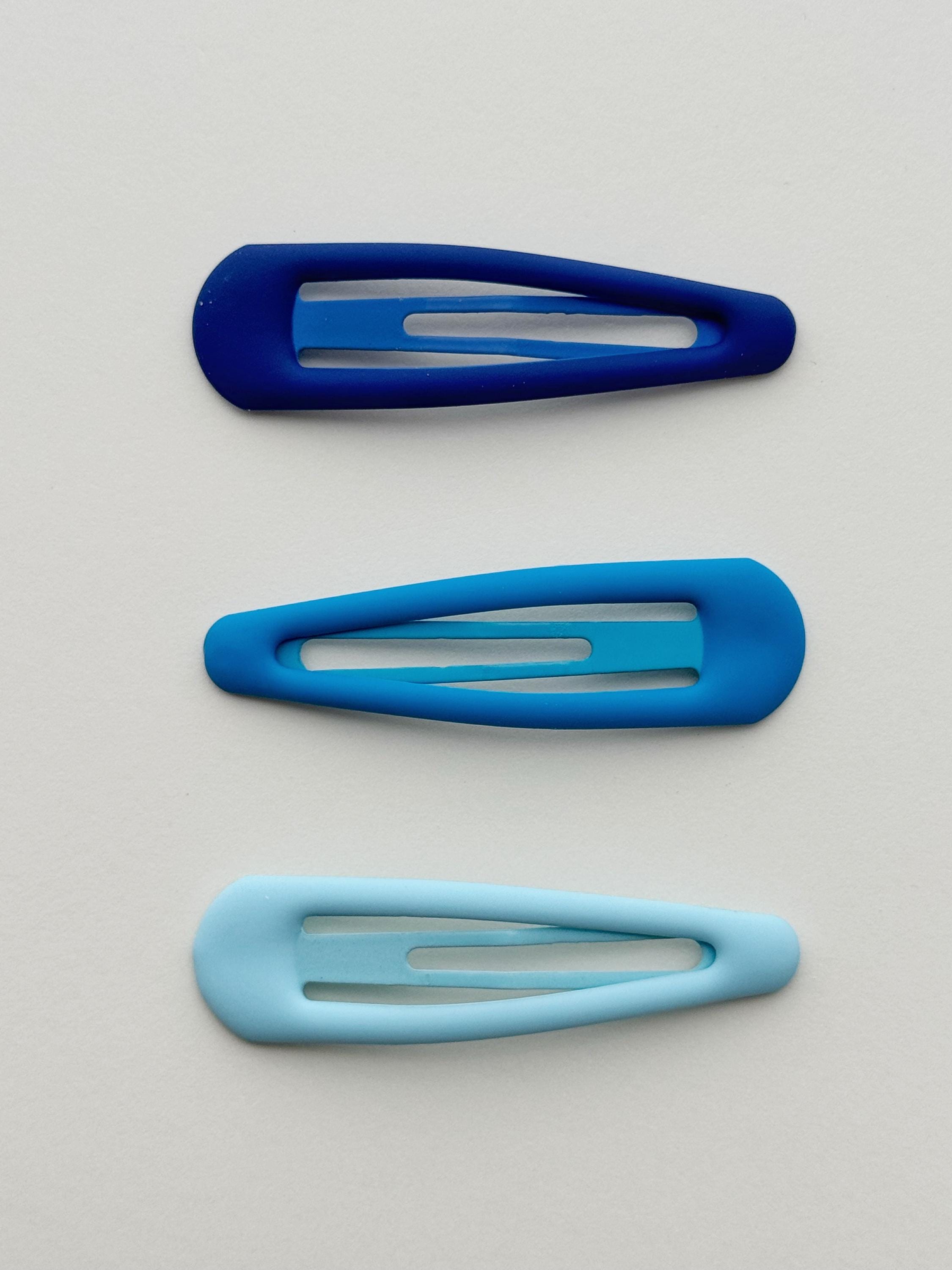 Y2K Matte Blue Hair Clip Set- 15 Pieces of Five Different Shapes Hair ...