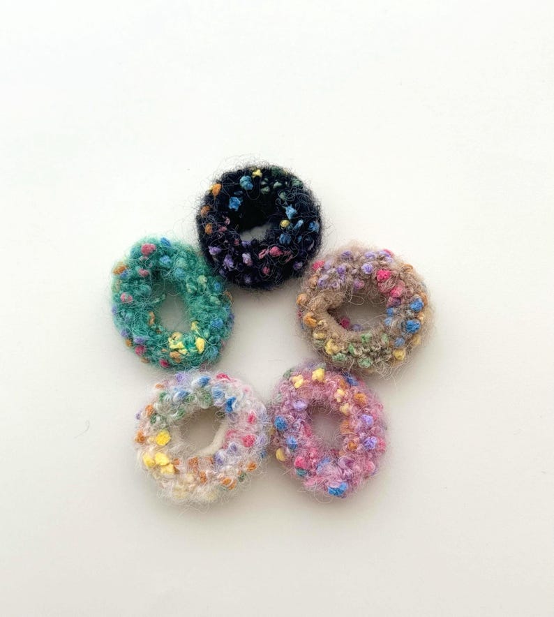 Chunky Fluffy Hair Tie Set - 5-pack Cozy Hair Scrunchies - Etsy