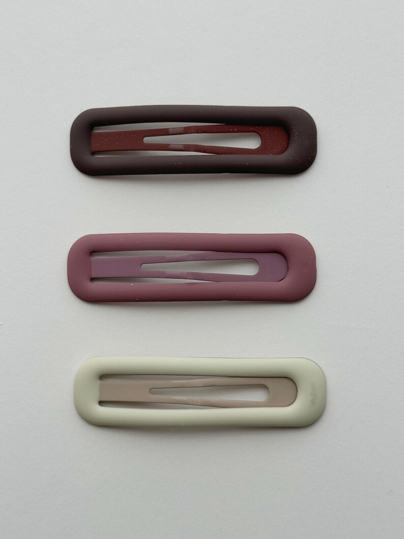 Y2K Matte Chocolate Brown Hair Clip Set - 15 Pieces of 5 Different ...