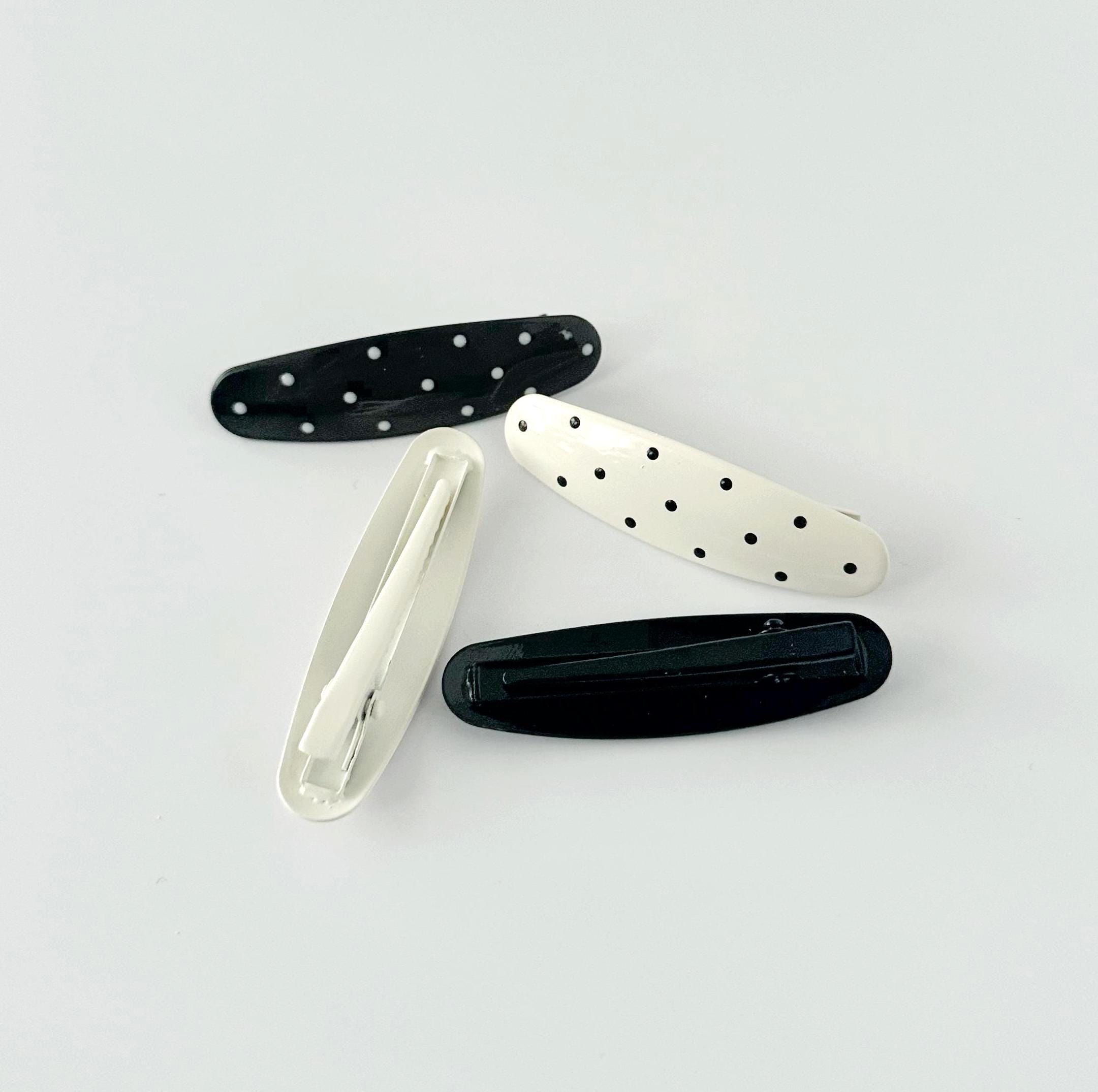 Minimalist Polka Dot Metal Alligator Hair Clips – Vintage-inspired ...