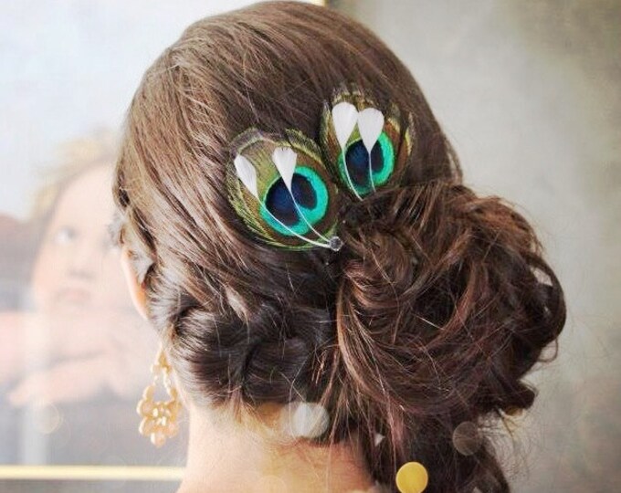 Feather Hairpieces Bridesmaid Hairpieces Set of 6 Peacock - Etsy