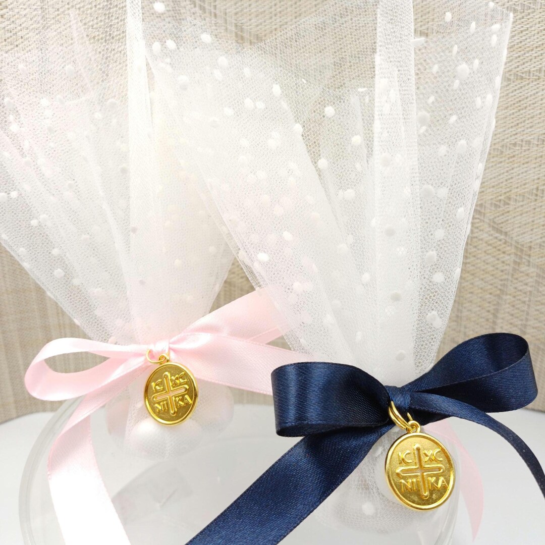Bomboneras de tul tradicionales para bautizo griego, regalos de bautizo ...