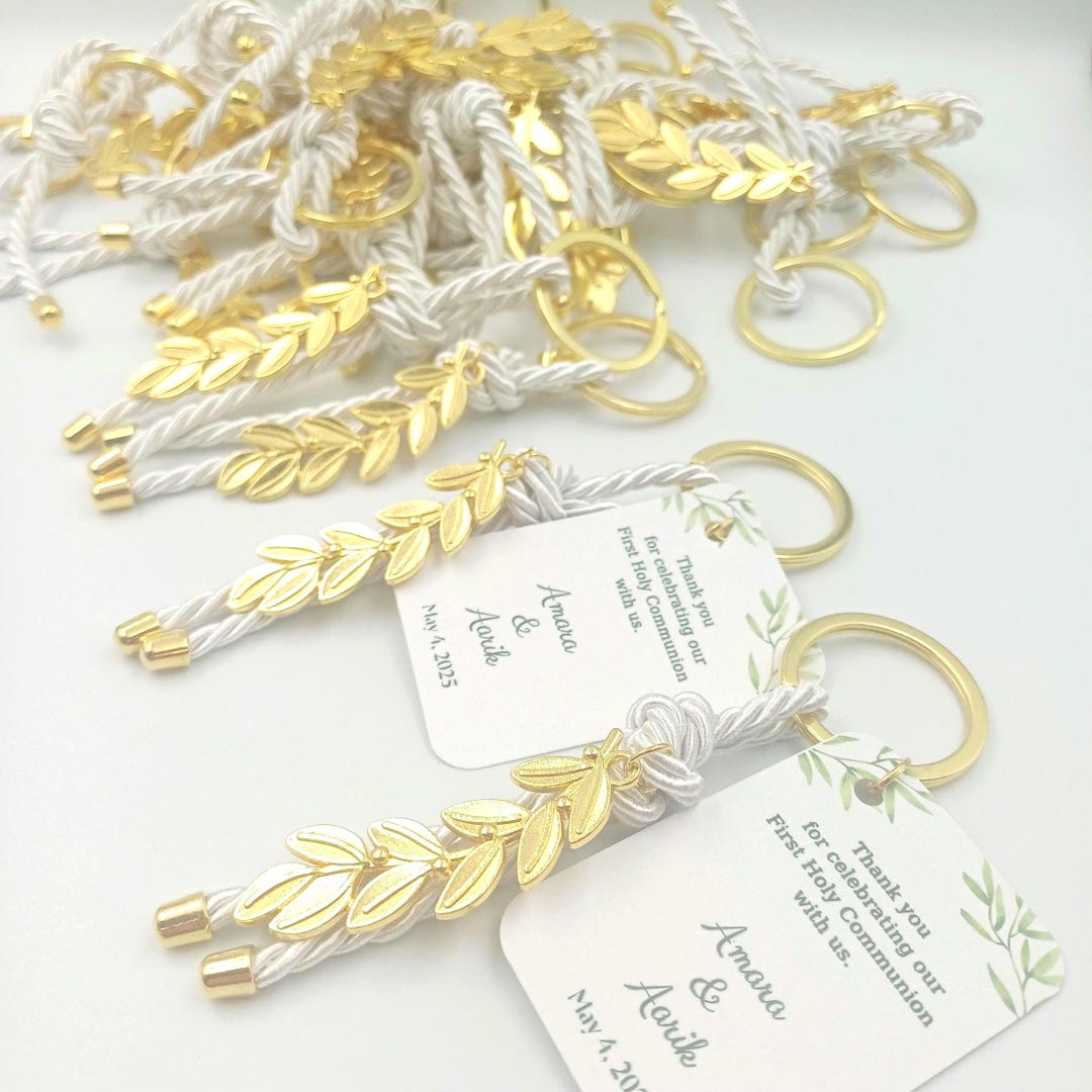 10 Pcs, Personalized Olive Branch Key Chain Wedding Favors, Bridal ...