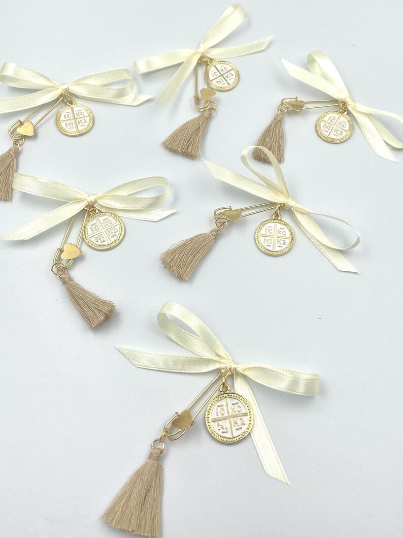 10 Pcs,safety Pins Baptism Martyrika Girl or Boy, Greek Orthodox ...