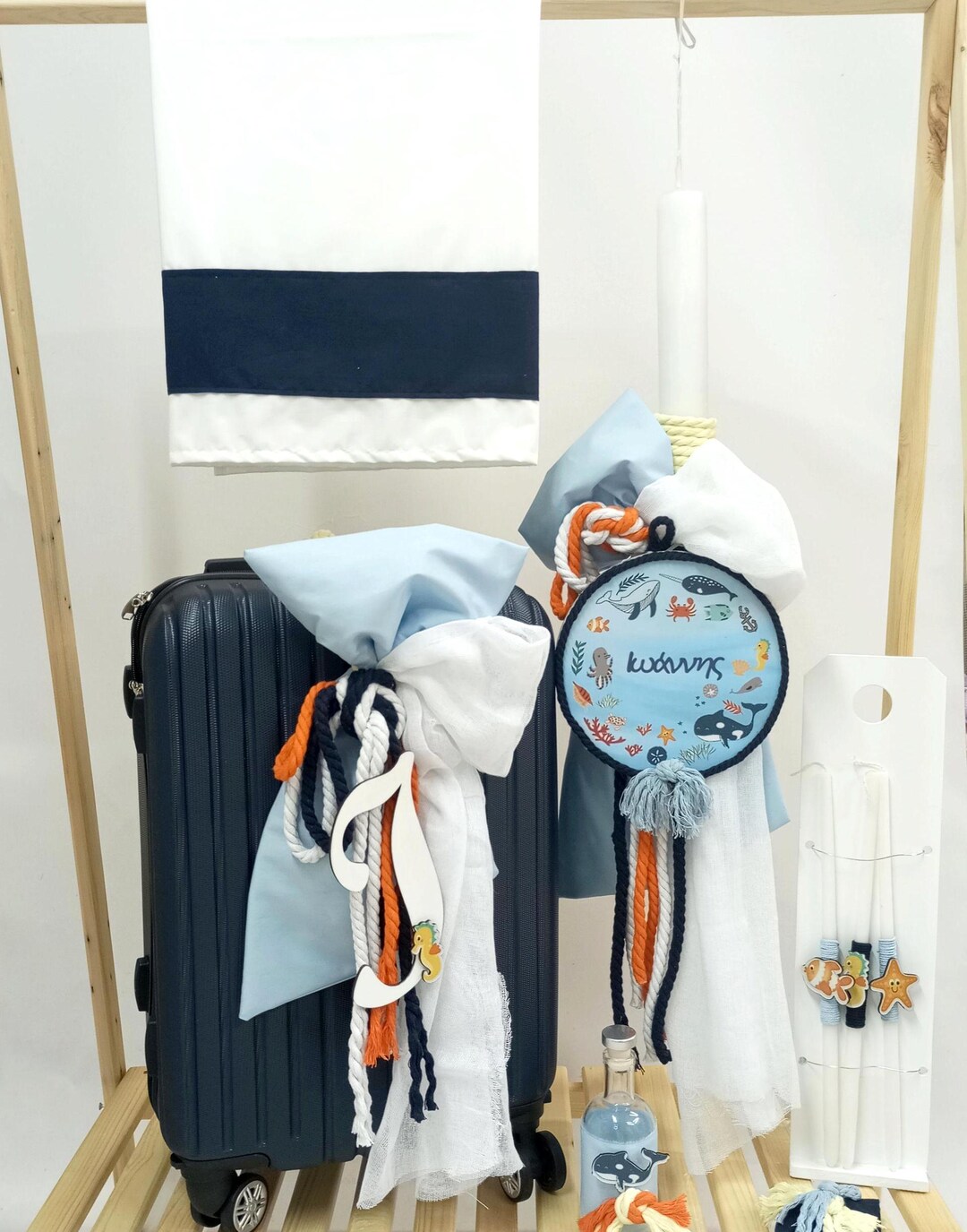 Greek Orthodox Baptism Set , Personalized Baptism Set, Baptism Candle ...