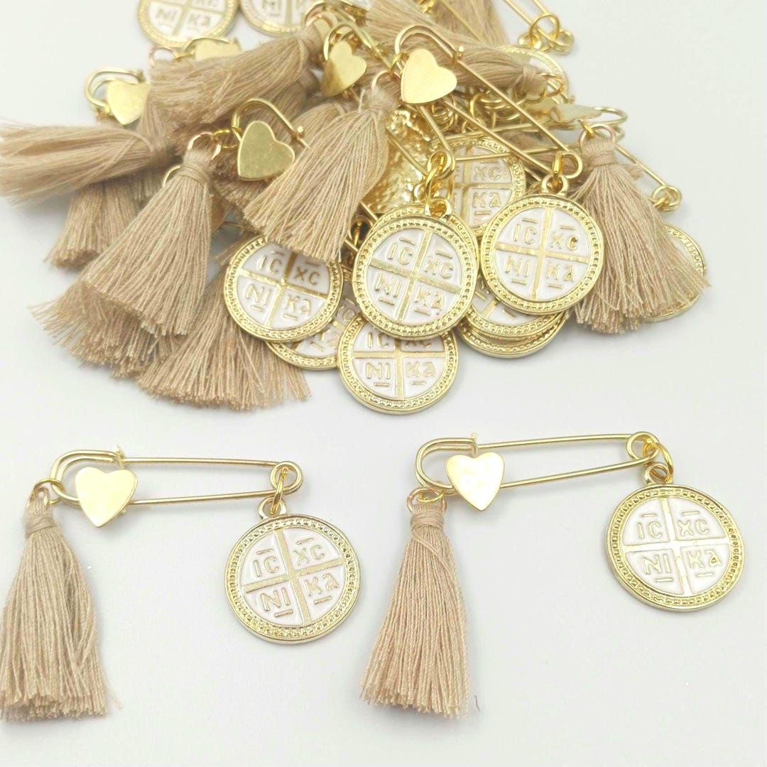 Greek Orthodox Baptism Safety Pin Martyrika Christening Cross Favors ...