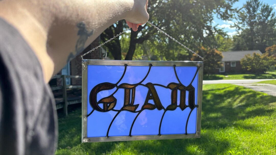 Stained Glass GLAM Sign Wall Art - Etsy