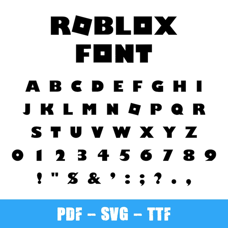 Roblocks Font for Cricut Silhouette, Roblox SVG, Roblox Alphabet PNG ...