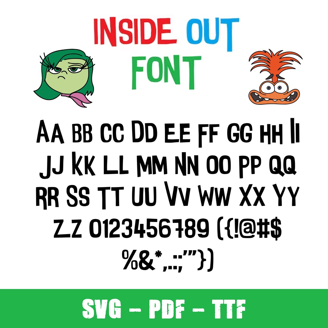 Inside Out Font, Inside Out Svg, Inside Out Font Svg, Inside Out Font ...