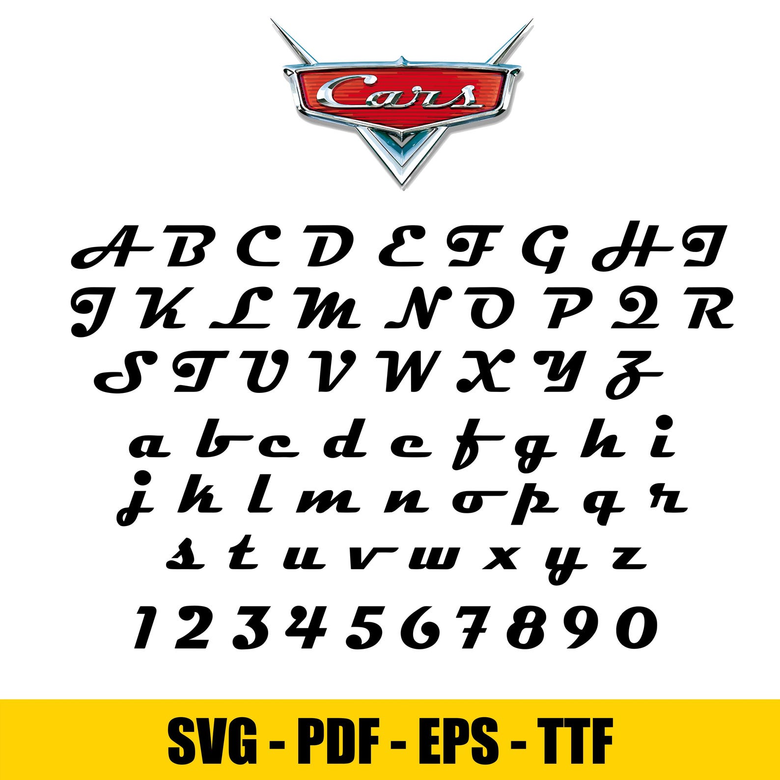 Cars Font, Cars Emblem Svg, Cars Logo Svg, Cars Svg, Cars Font Svg ...