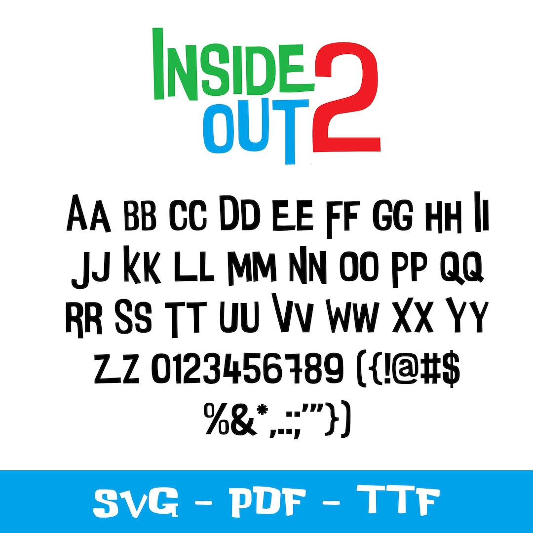 Inside Out Font, Inside Out Svg, Inside Out Font Svg, Inside Out Font ...