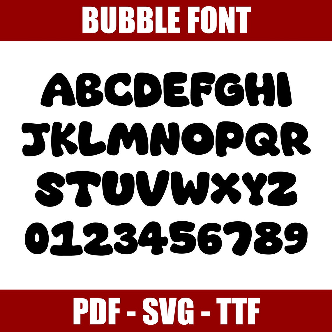 Retro Bubble Font: Groovy Alphabet SVG, PDF, TTF (digital Download) - Etsy