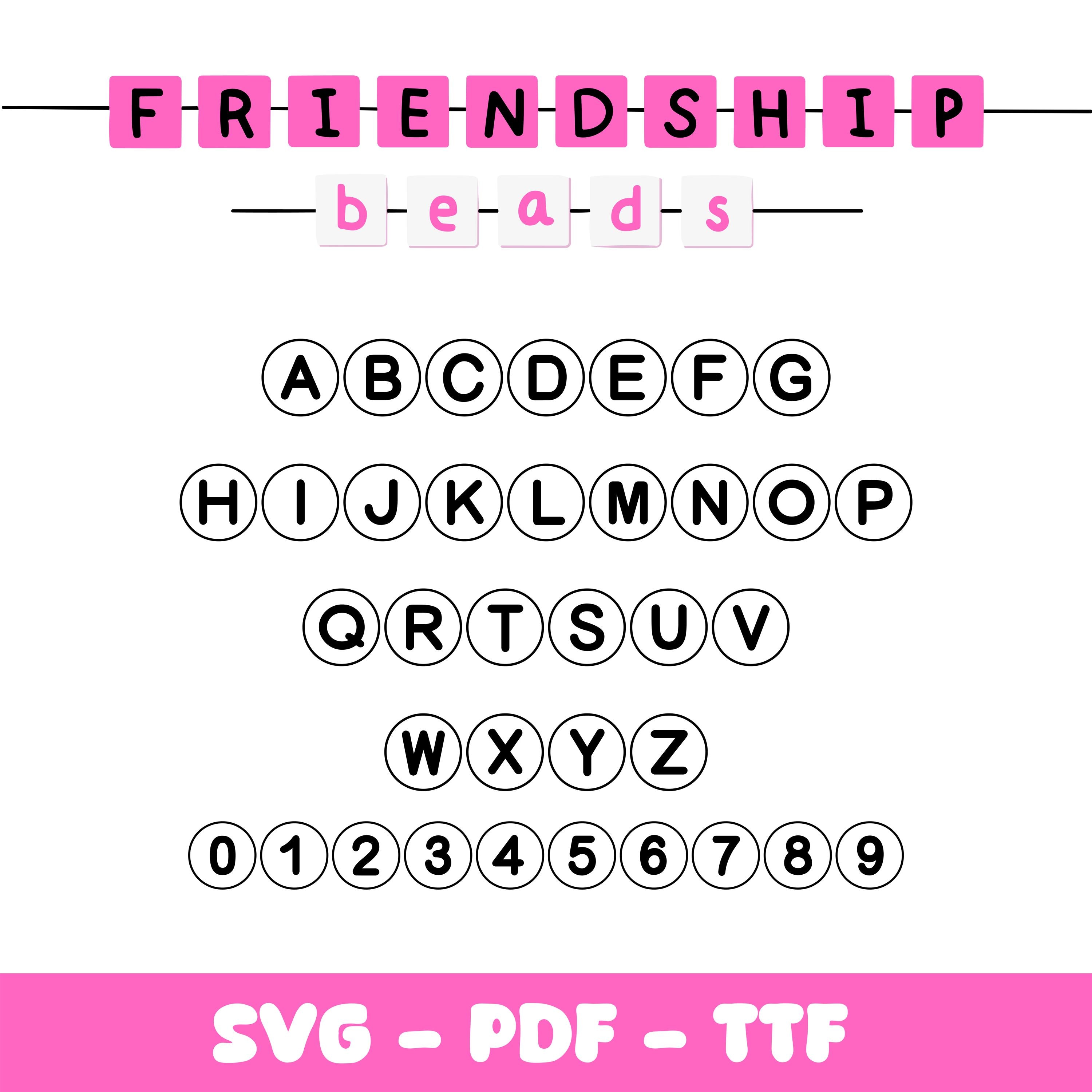 Friendship Bead Bracelet Font SVG PNG JPEG Pdf Alphabet Bead Letter ...