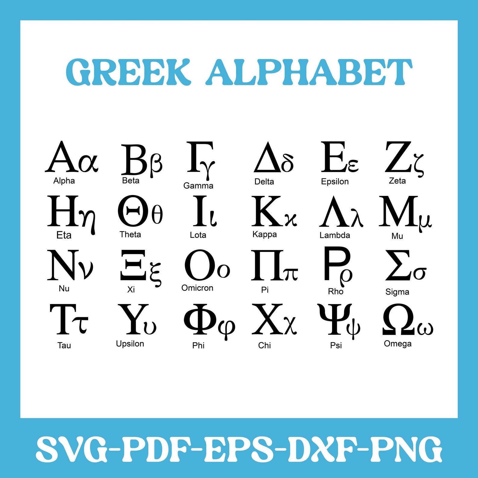Greek Alphabet SVG: Sorority Fraternity Letters (digital Download) - Etsy