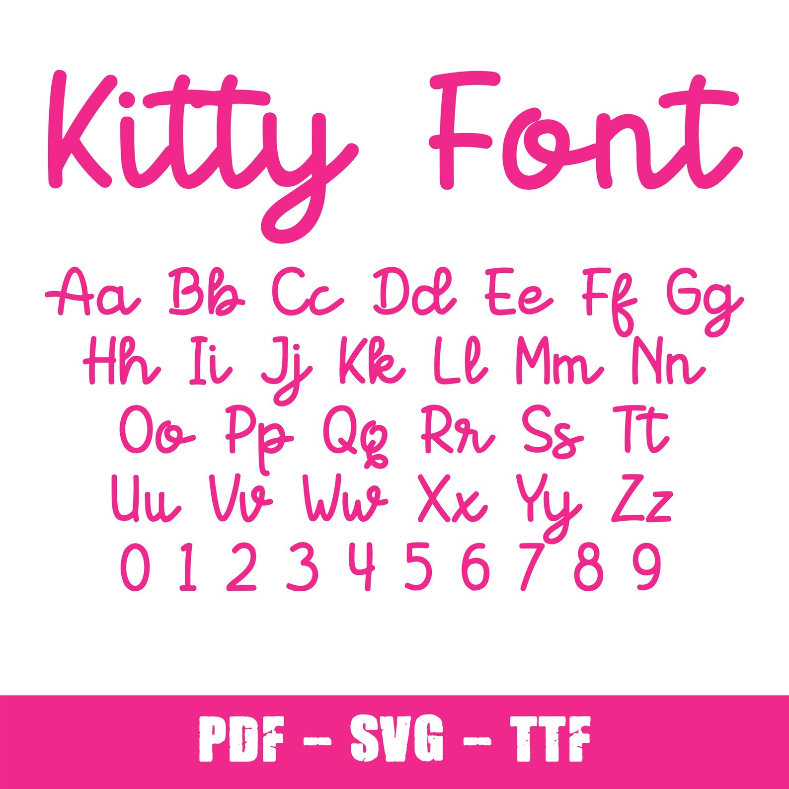 Kittie Font TTF, Kittie Font Svg, Kittie Letters SVG File for Cricut ...