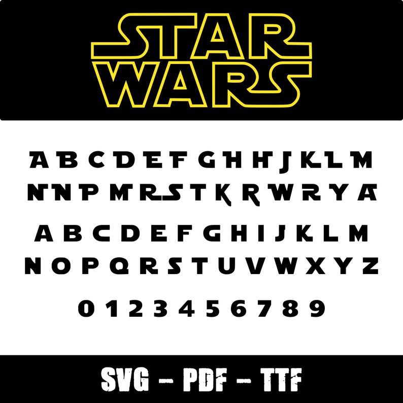 Star Wars Font: SVG, PDF, TTF (digital Download) - Etsy