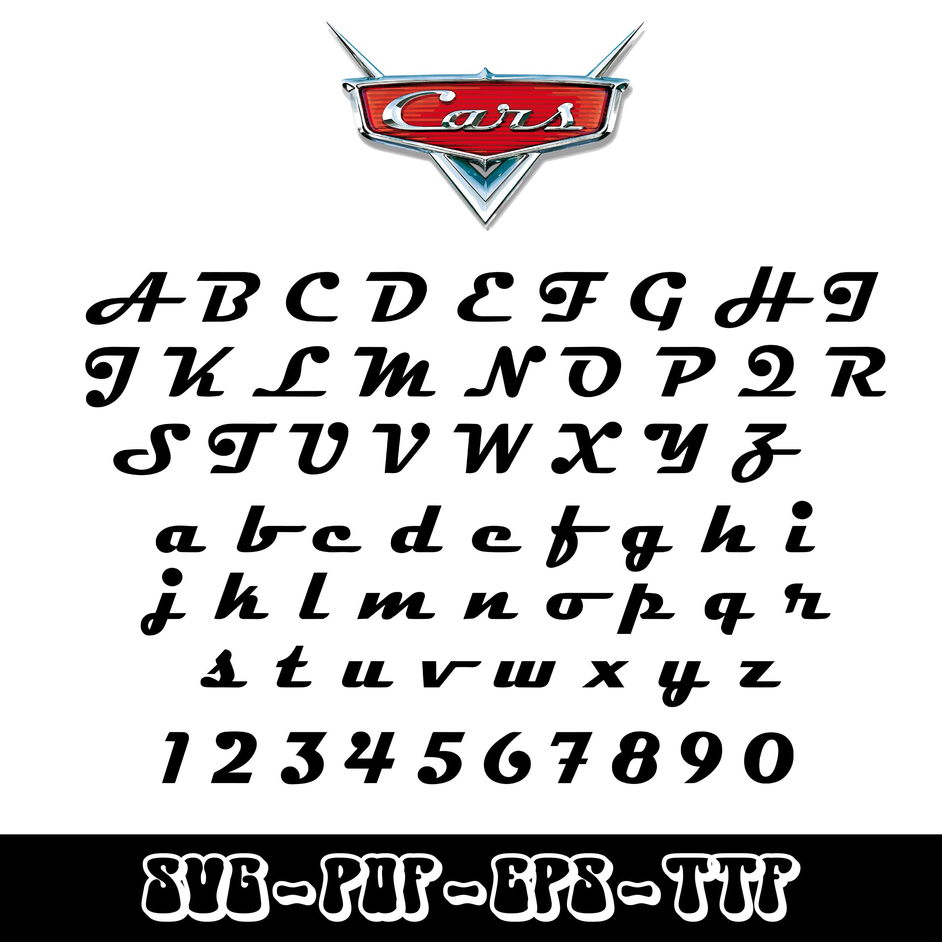 Cars Font SVG: Emblem Logo, Cricut Silhouette (digital Download) - Etsy
