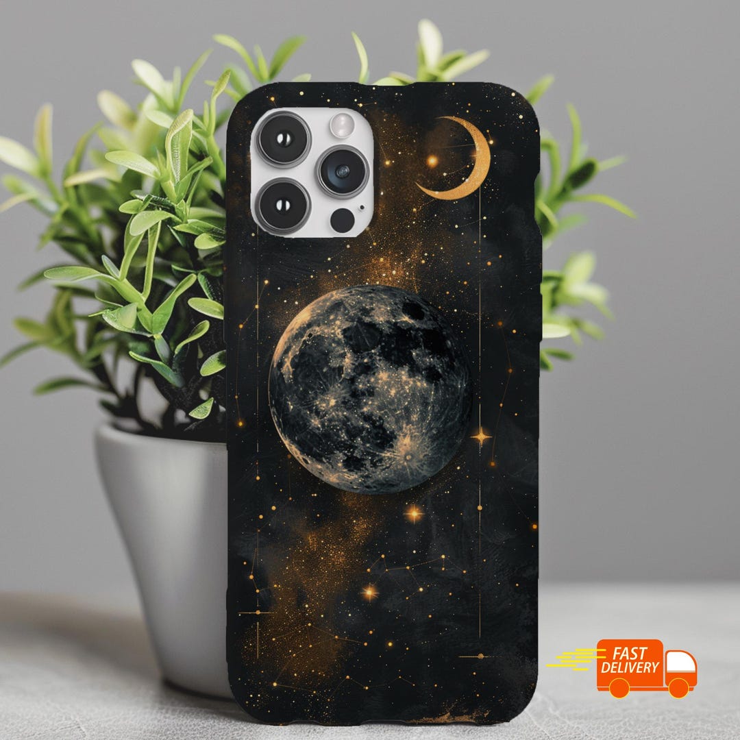 Celestial Moon and Stars Phone Case, Aesthetic Galaxy Space Cover for ...