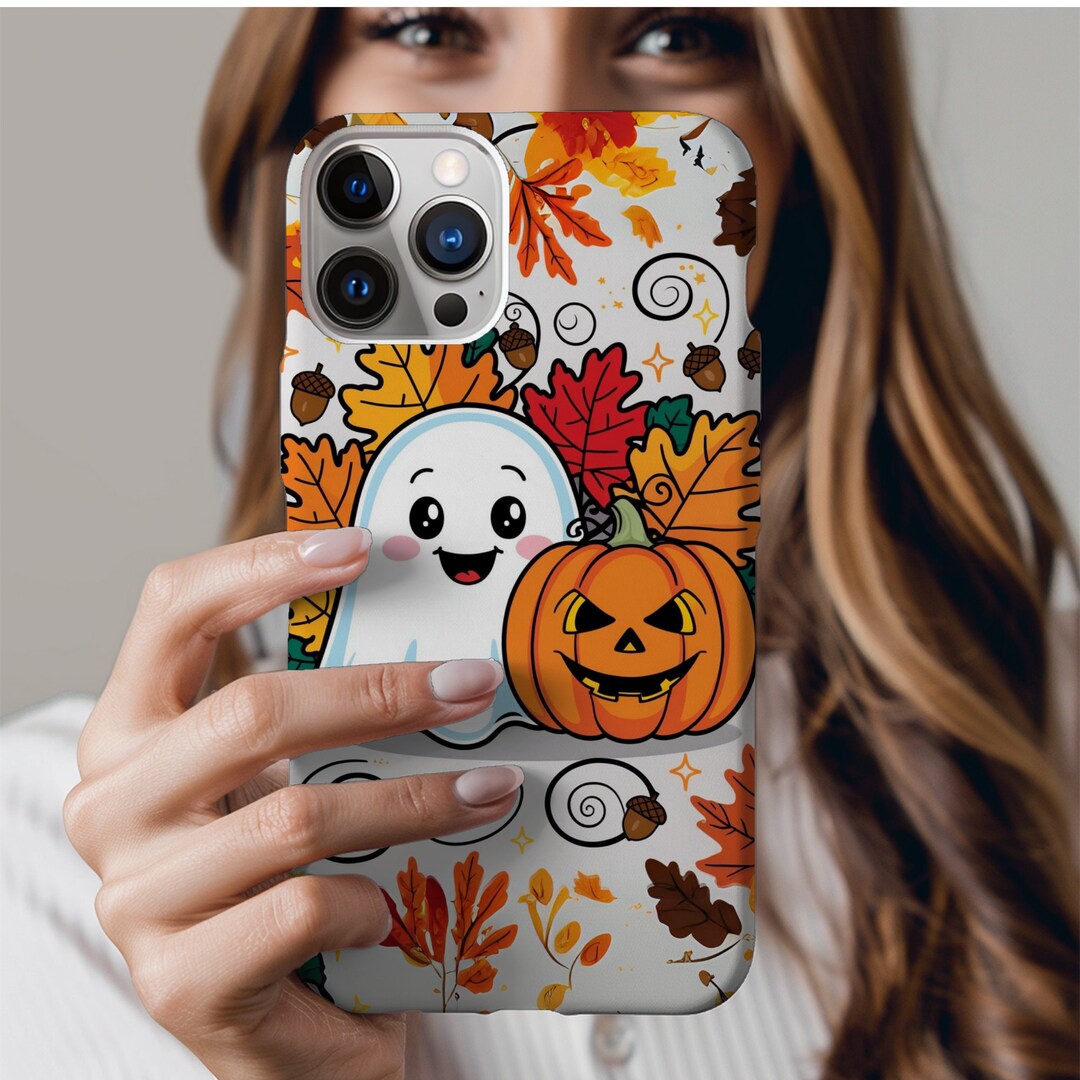 Cute Ghost and Pumpkin, Cute Fall Phone Cases, L Iphone, Samsung - Etsy