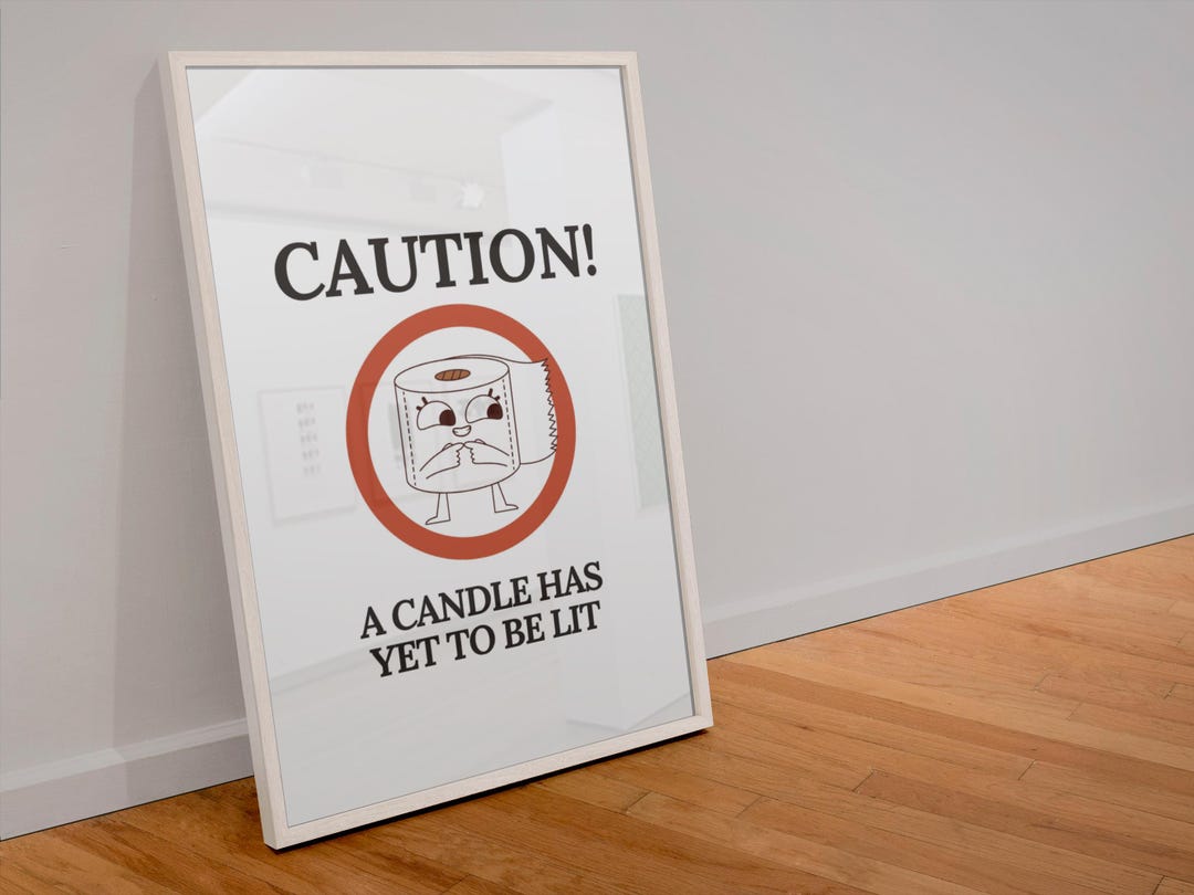 Funny Toilet Paper Cartoon Bathroom Sign | Printable Humor (digital ...